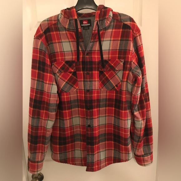 Quiksilver | Shirts | Mens Quiksilver Flannel Shirt W Hood | Poshmark